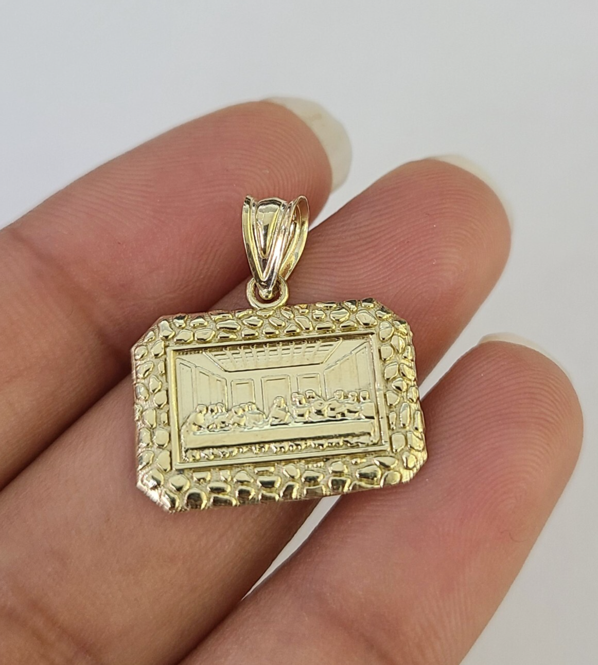10k Last Supper Charm Pendant Nugget REAL 10Kt Yellow Gold Genuine ...
